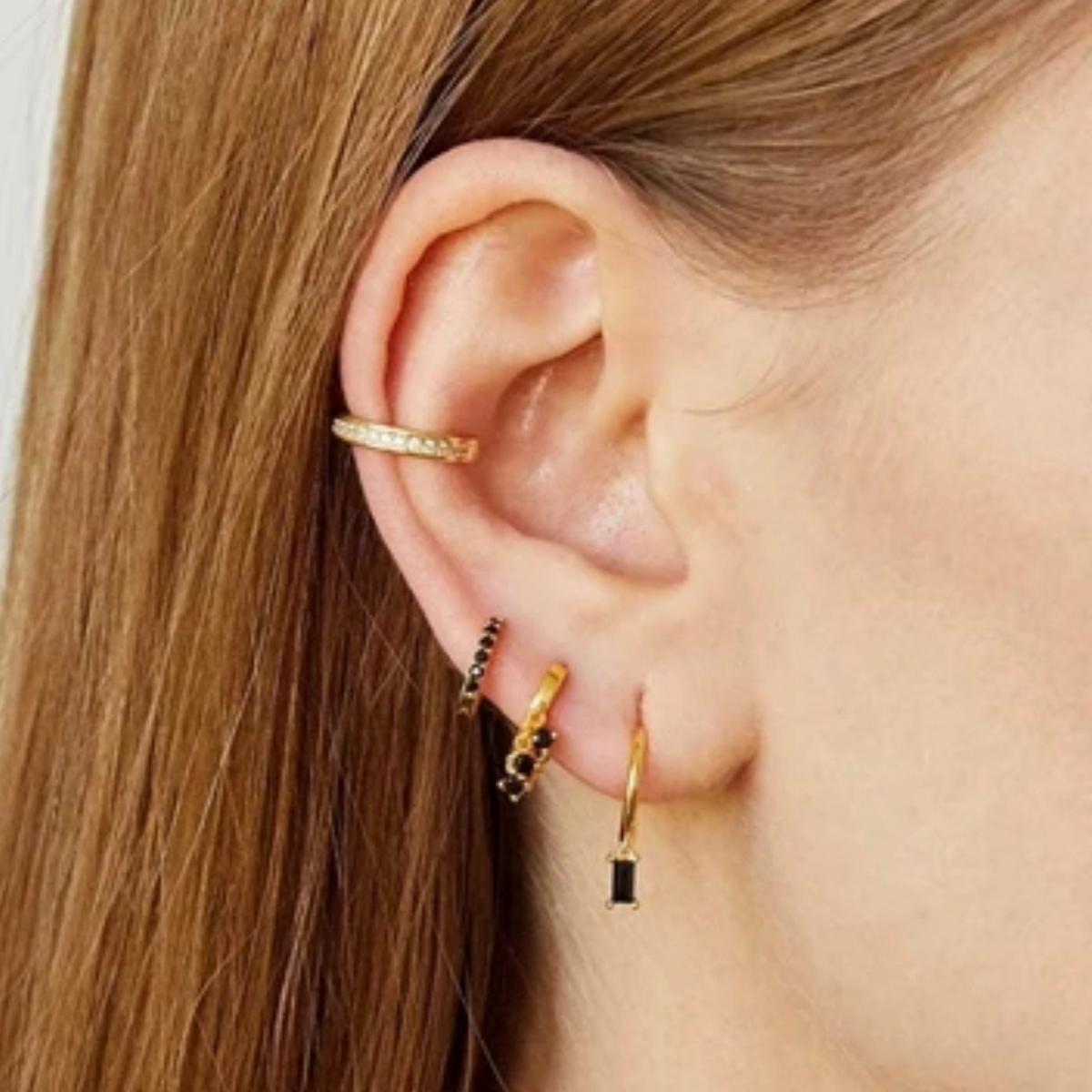 Gold & Black Earring Stack – Lunar Hugs